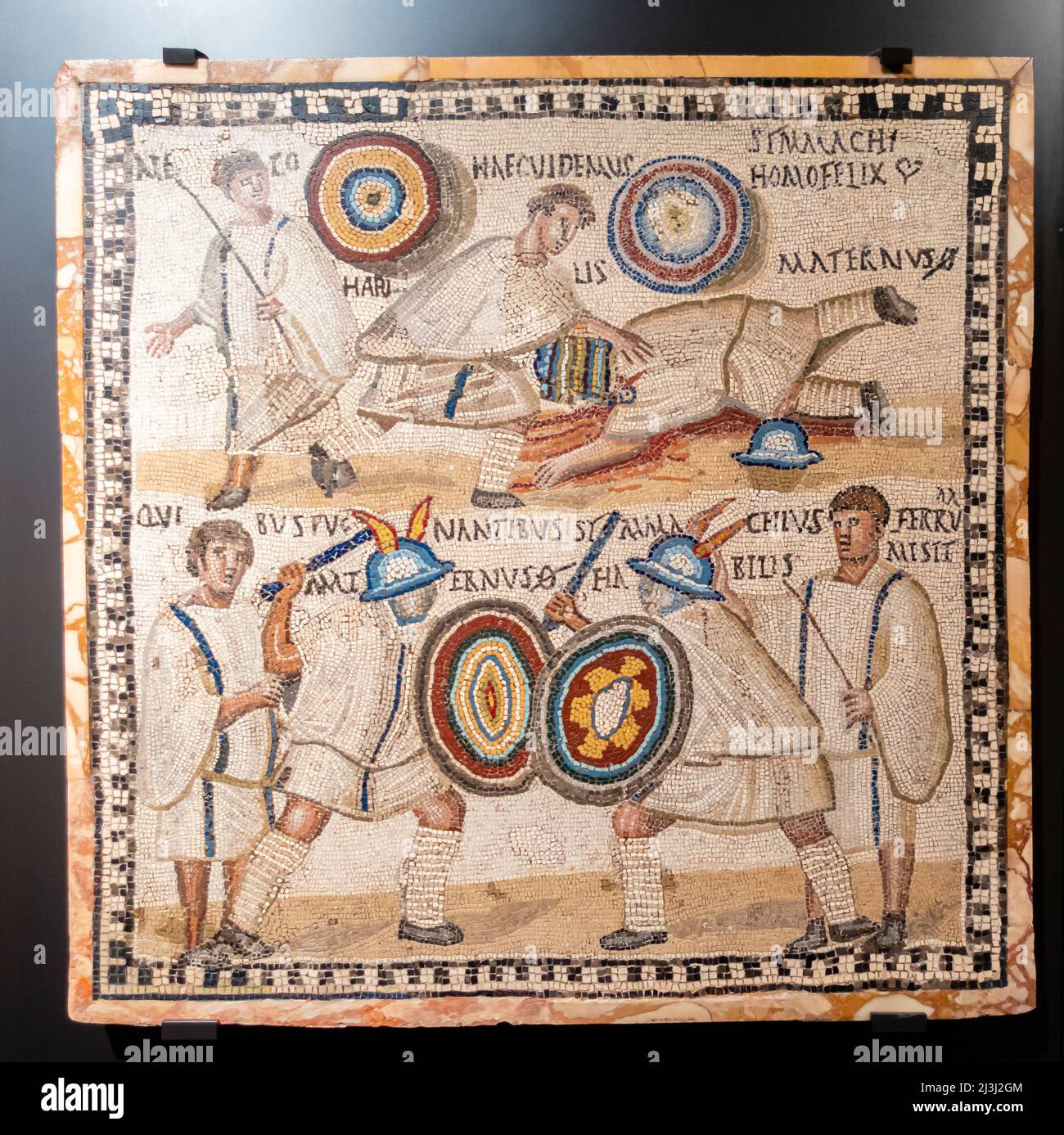 Roman gladiator fight mosaics hi-res stock photography and images - Alamy