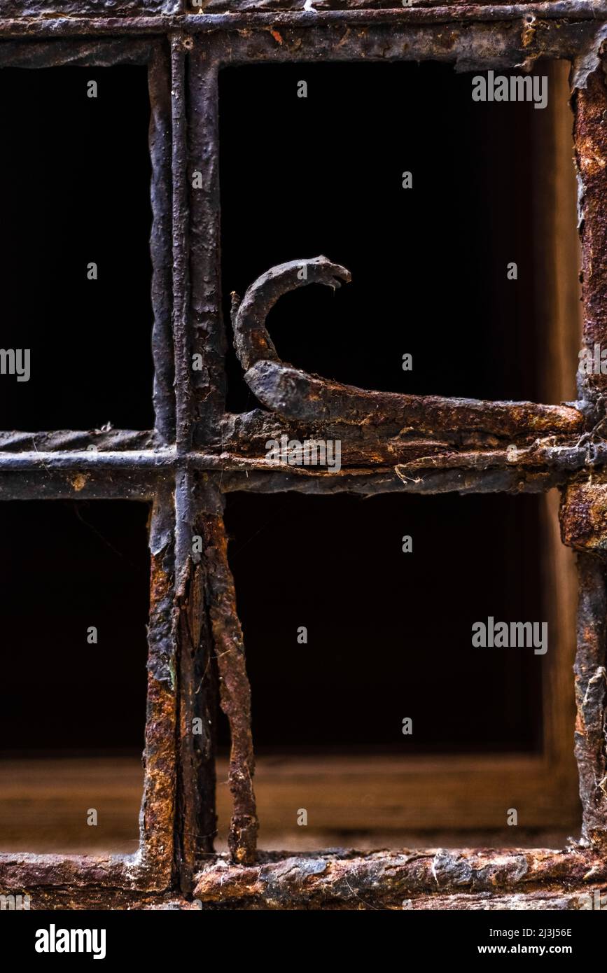 Rusty window grille in the old town of Venice, Italy Stock Photo - Alamy