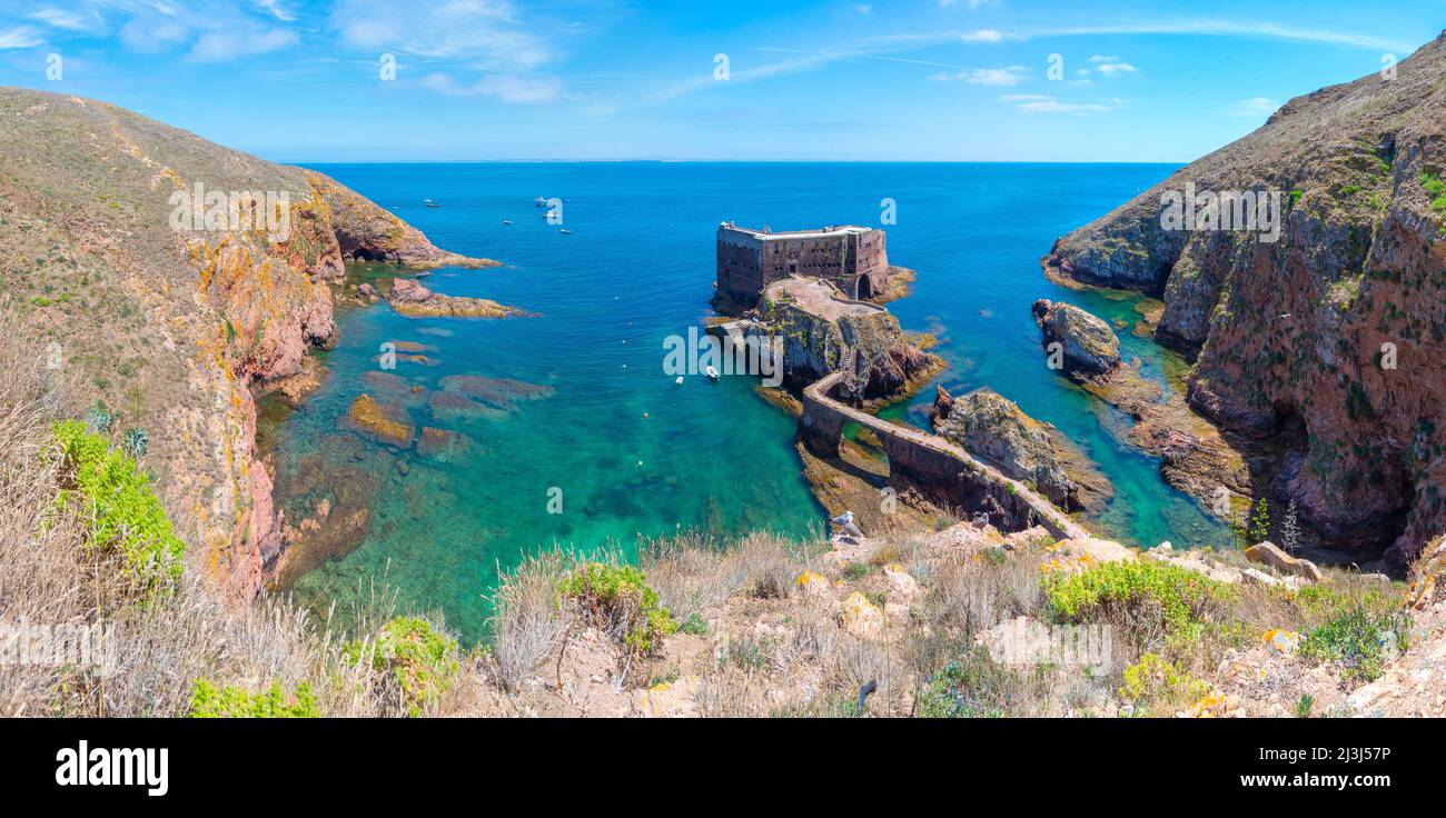 Fortress Sao Joao Baptista at Berlenga Grande archipelago in Portugal ...