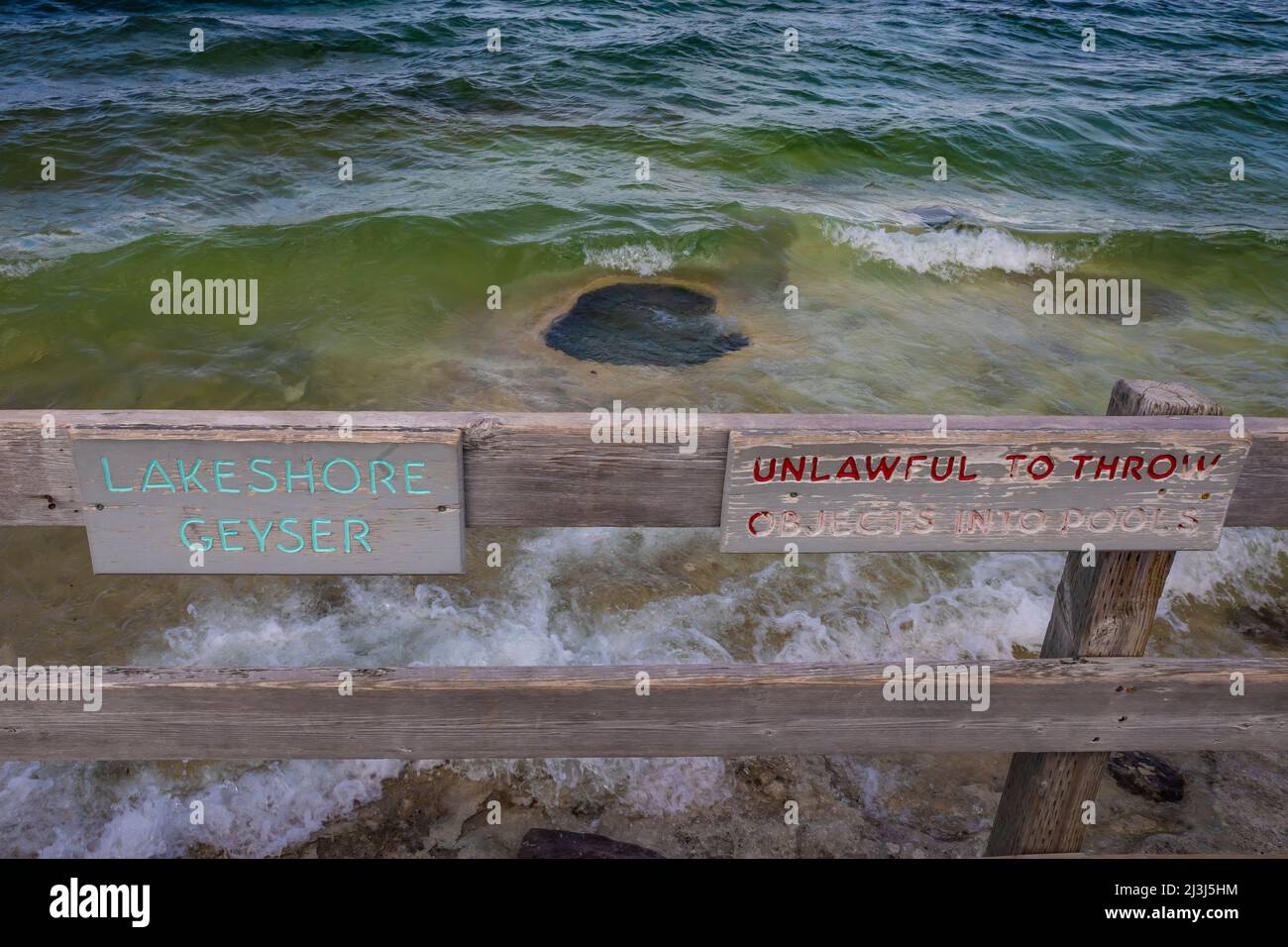 Lakeshore Geyser hot spring along Yellowstone Lake in Yellowstone ...