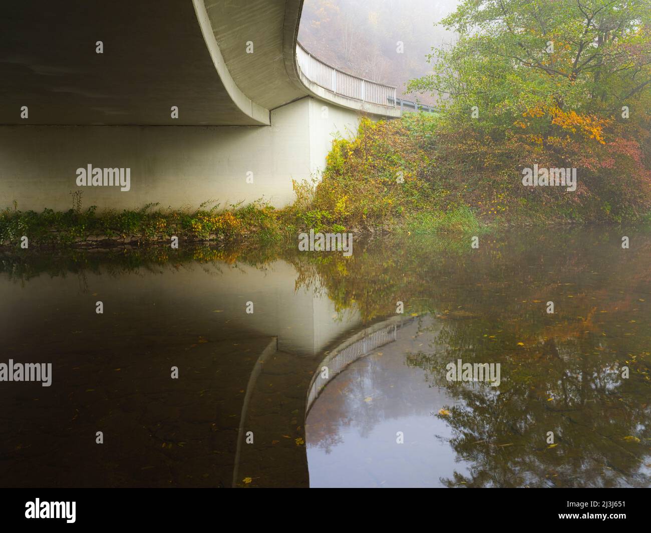 Europe, Germany, Hesse, hinterland, road bridge over the Lahn near ...