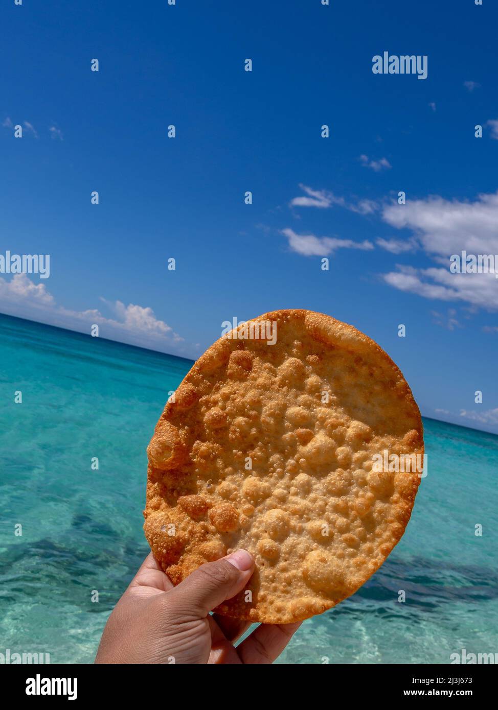Johnnys cake or yaniqueque, a fry bread made in the Dominican Republic ...