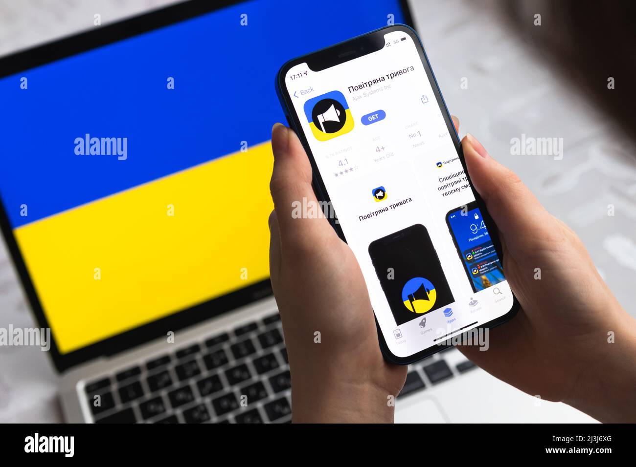 Poltava, Ukraine - April 8, 2022: Air Raid Siren app for mobile phone ...