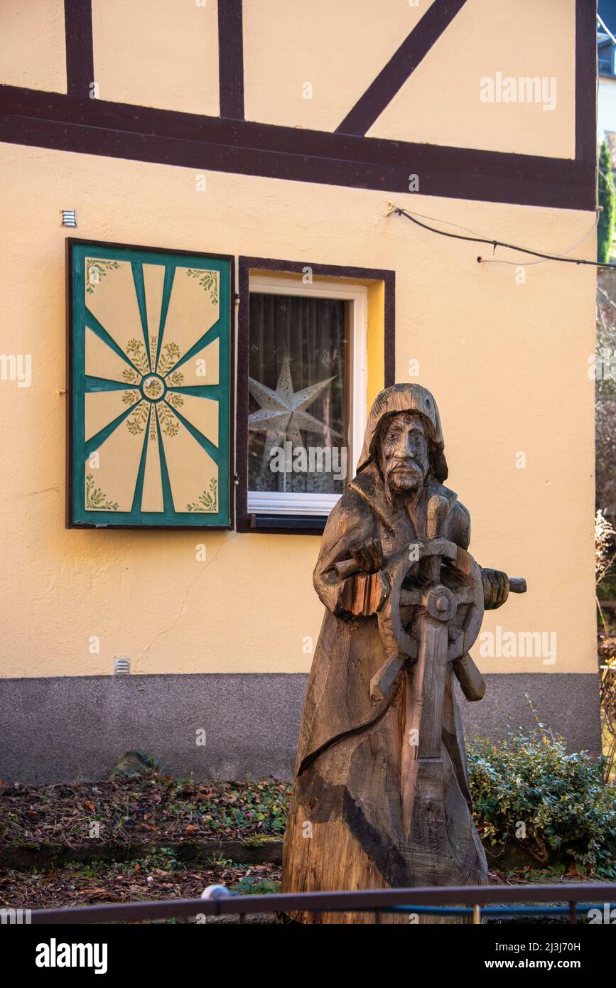 Wooden sailor, Schmilka, Saxony, Germany Stock Photo - Alamy