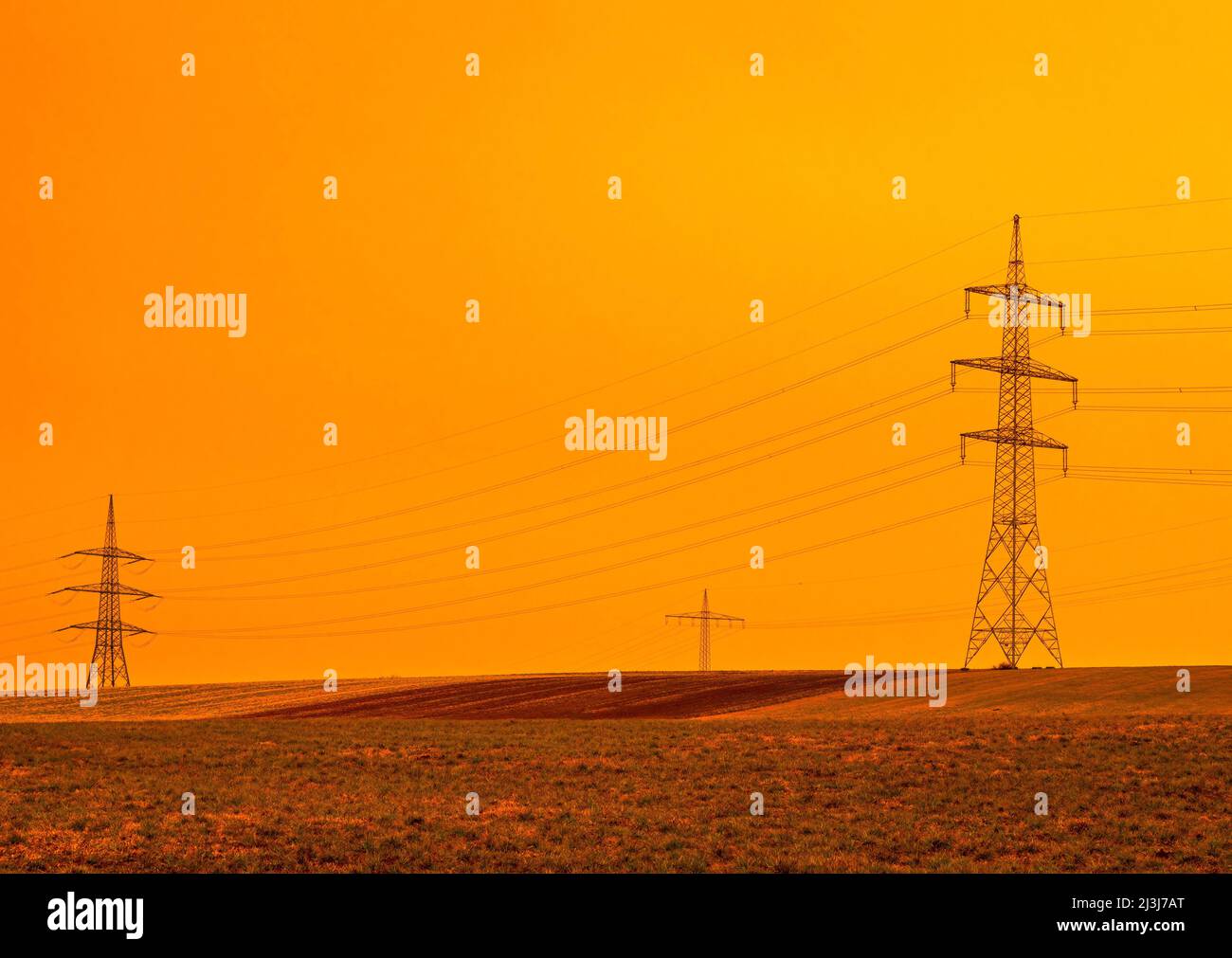 Natural phenomenon, Sahara dust discolors sky over Bavaria, Germany ...