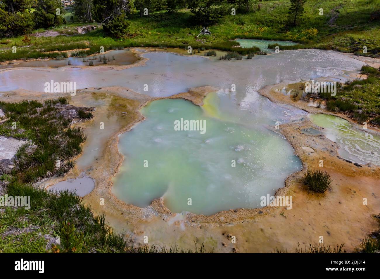 Thumb Paint Pots in West Thumb Geyser Basin along Yellowstone Lake in ...