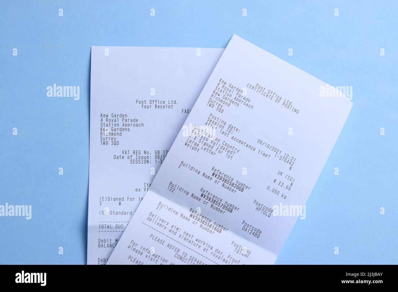 London kew gardens post office proof of postage Stock Photo - Alamy