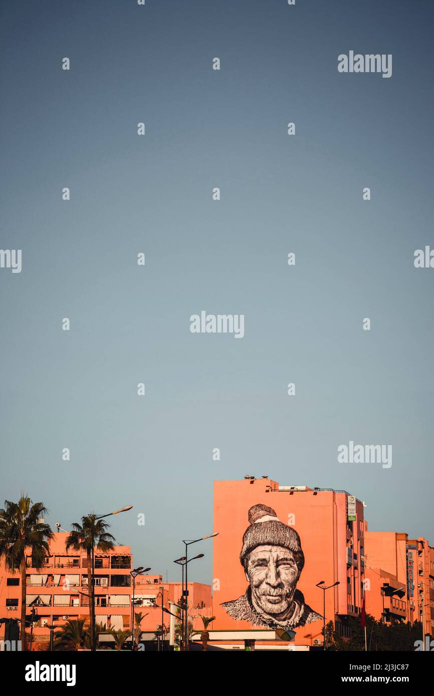 graffiti, mural, portrait, Marrakech, Morocco, Africa Stock Photo - Alamy
