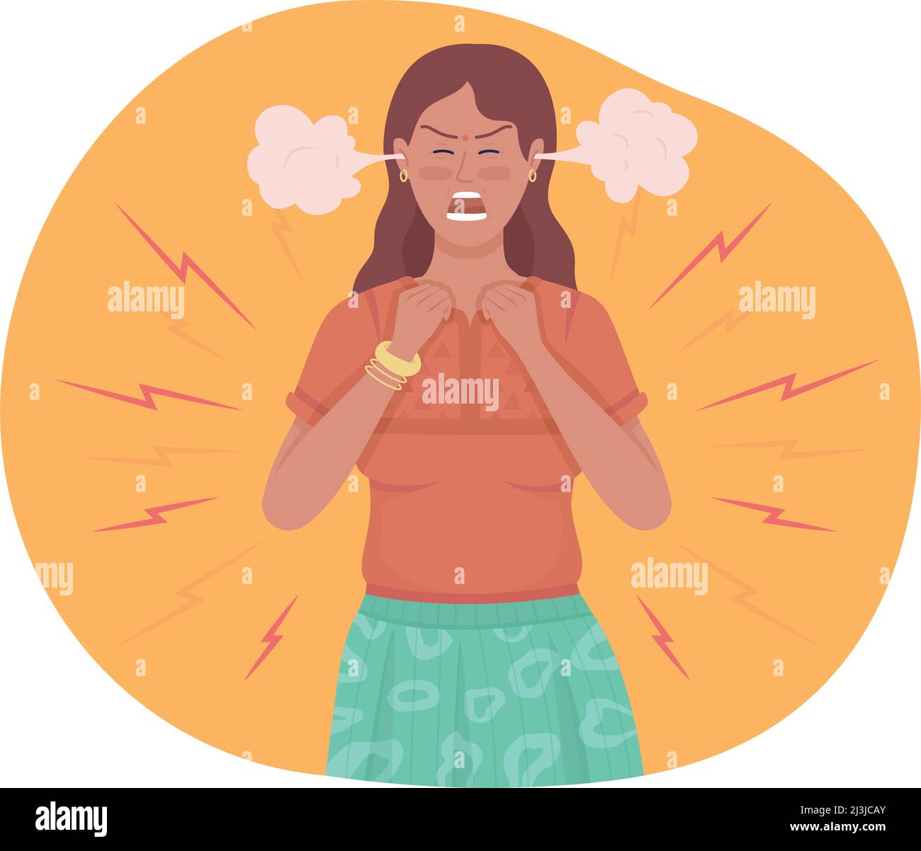 Fly into fury 2D vector isolated illustration Stock Vector Image & Art ...