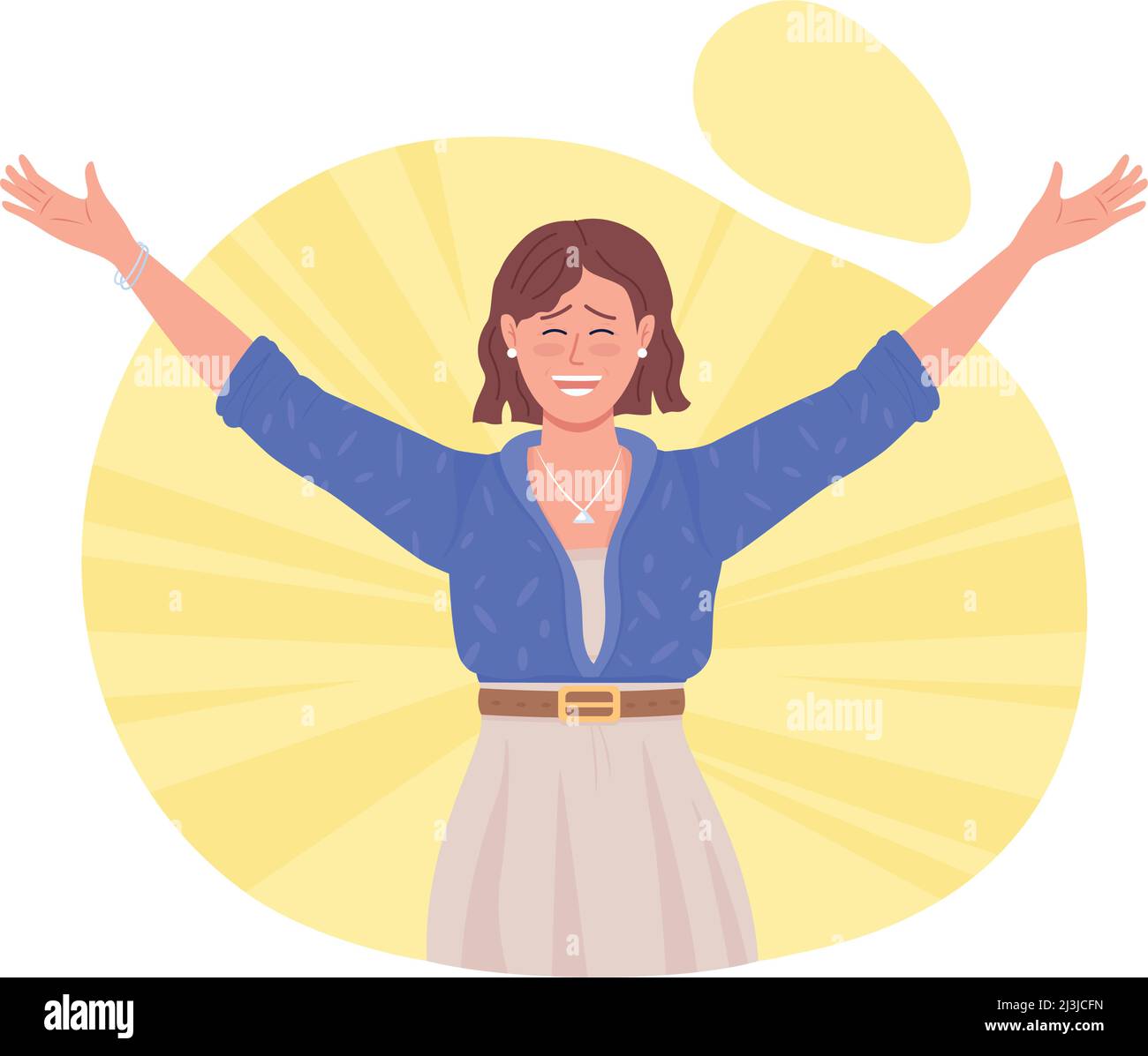 Happy lady 2D vector isolated illustration Stock Vector Image & Art - Alamy