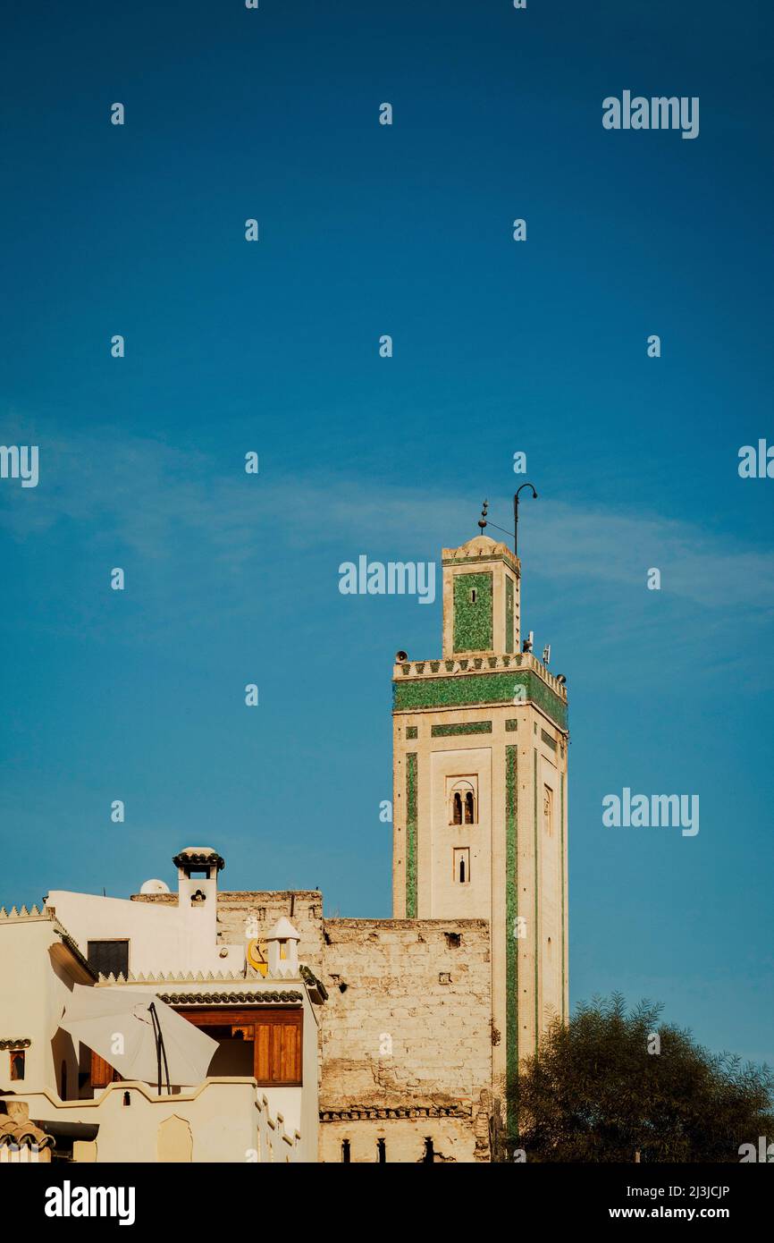 R'cif mosque, minaret, Islam, mosque, city, Fez, Maghreb, Morocco ...