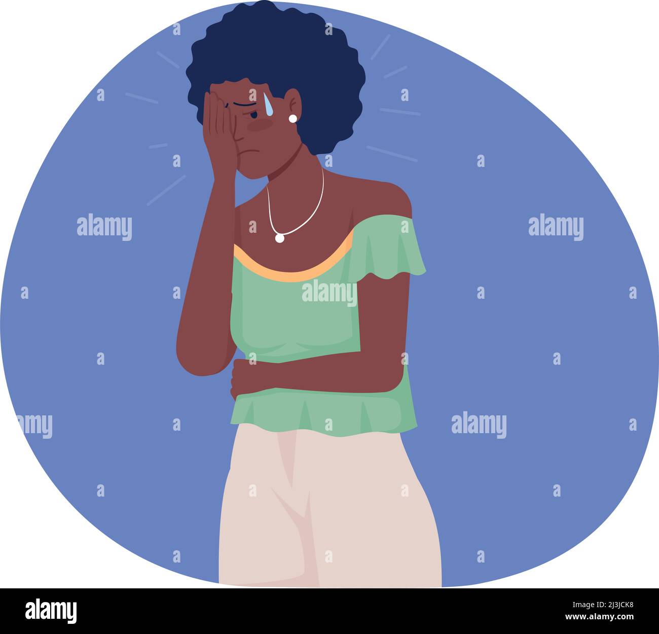 Shame 2D vector isolated illustration Stock Vector Image & Art - Alamy