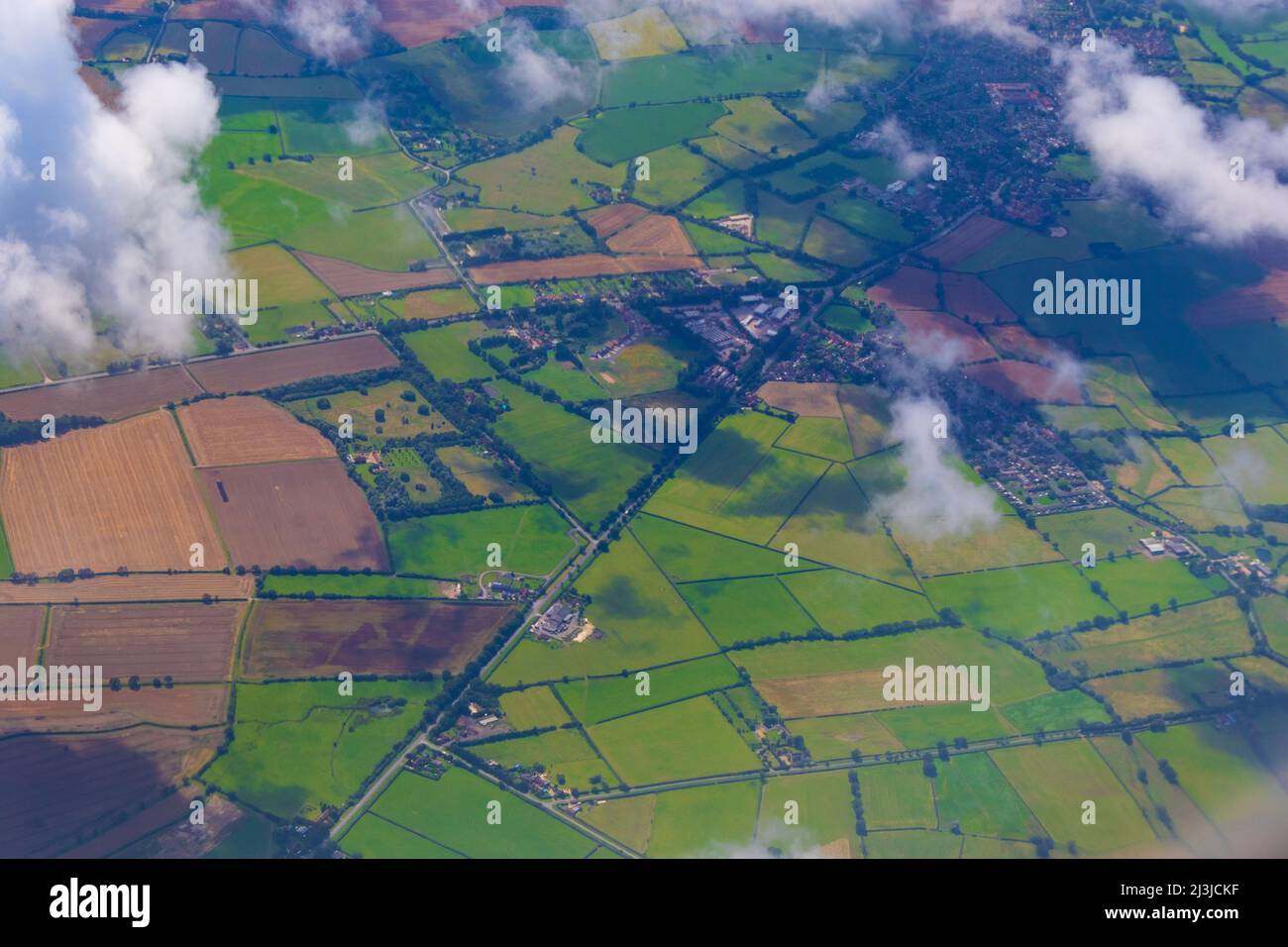 Aerial view of East Sussex county in the vicinity of Wadhurst -a market ...