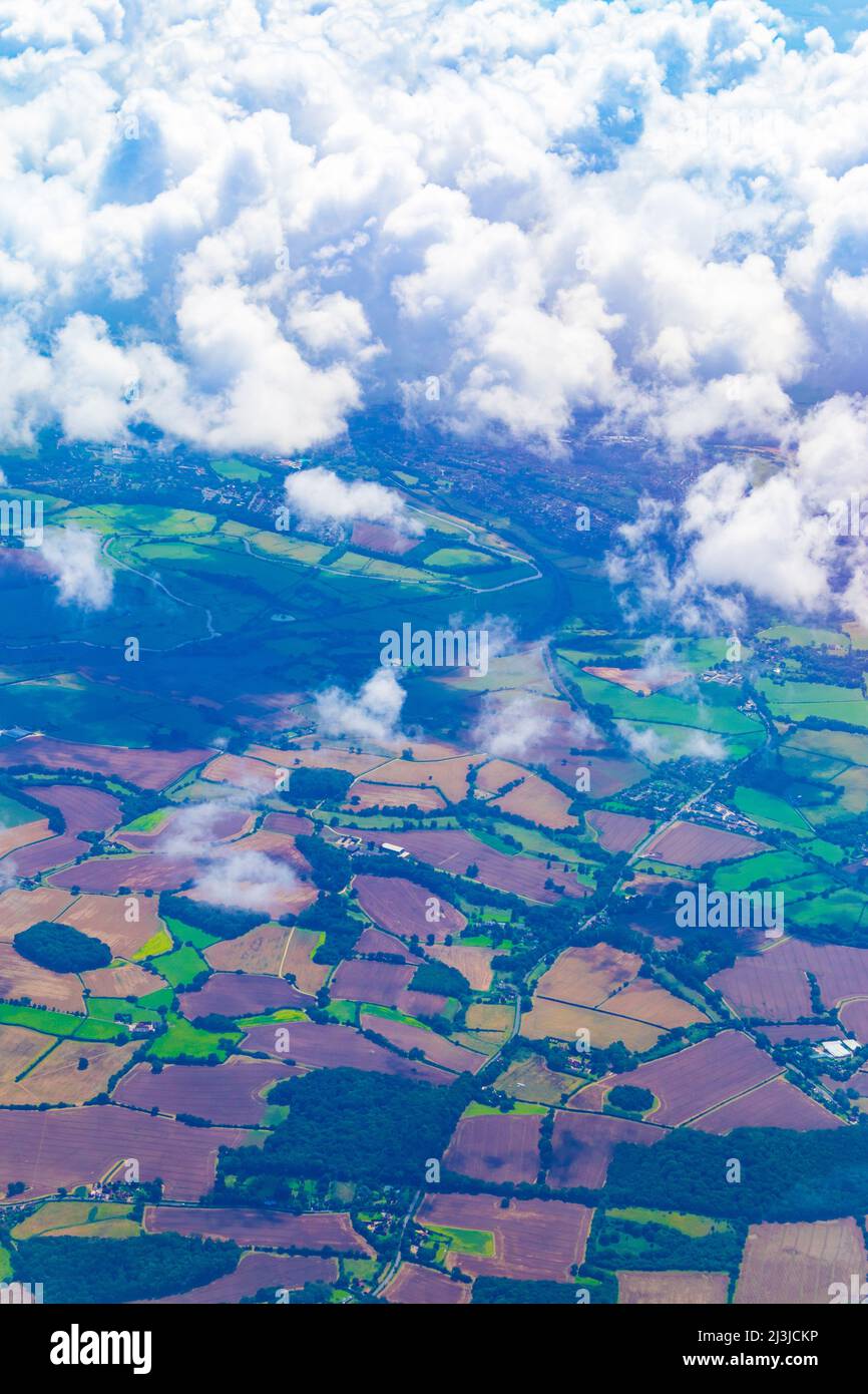 Aerial view of East Sussex county in the vicinity of Wadhurst -a market ...