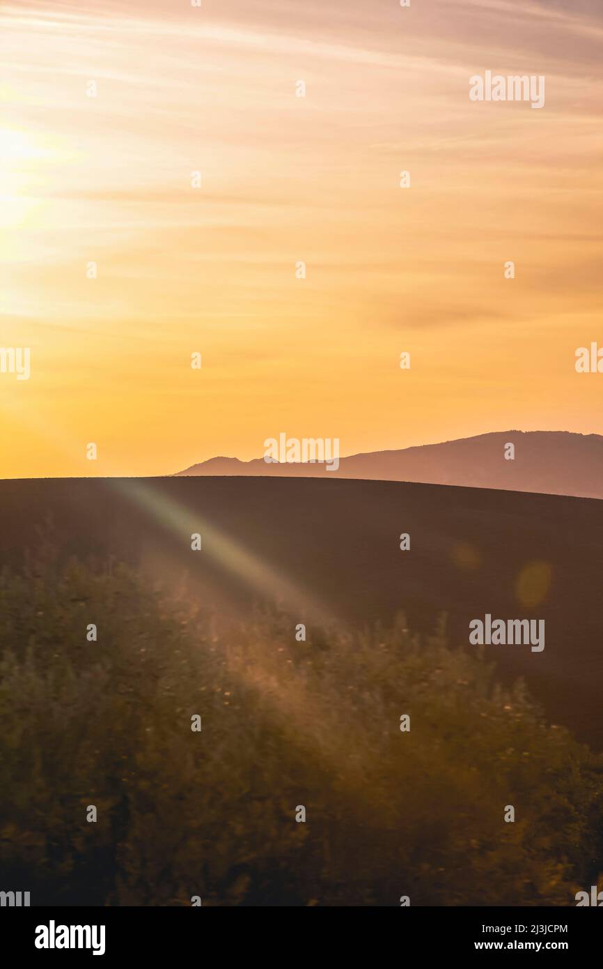 landscape, hills, sunset, Maghreb, Morocco, Africa Stock Photo - Alamy