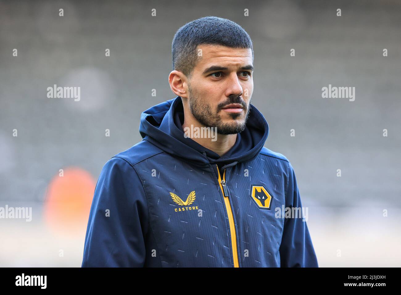 Conor Coady #16 of Wolverhampton Wanderers arrives at St. James' Park ...