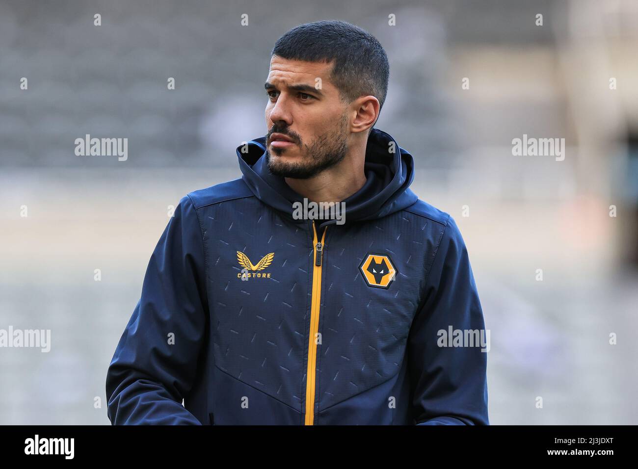Conor Coady #16 of Wolverhampton Wanderers arrives at St. James' Park ...