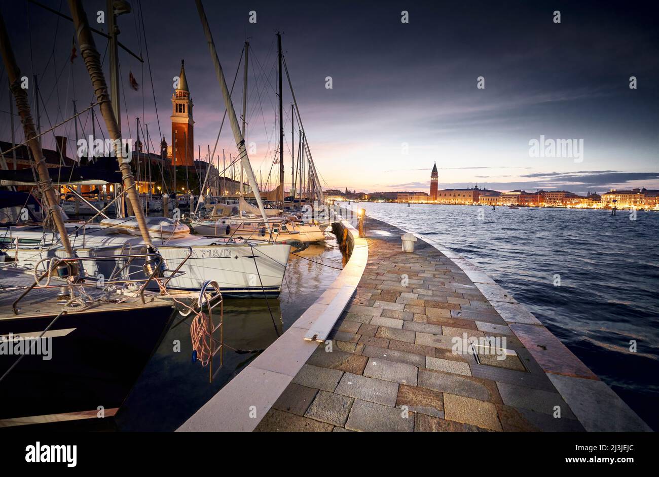 Venice Marina Italy Italy, Veneto, Venice, Motorboats Moored In Marina