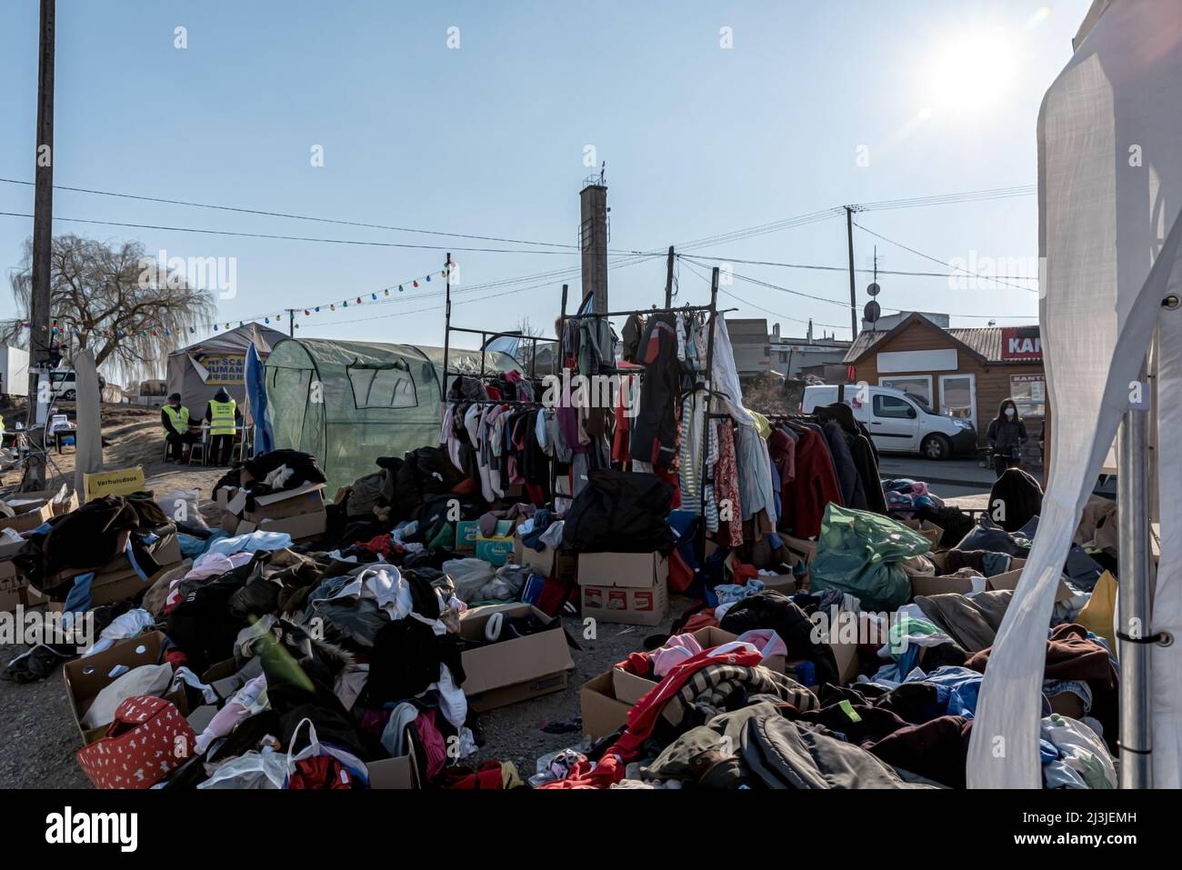 Medyka, Poland - March 17, 2022: Help center for refugees from Ukraine ...