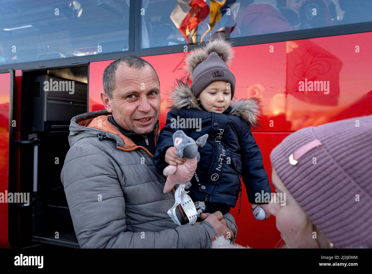 Medyka, Poland - March 17, 2022: Refugees from Ukraine arriving at ...