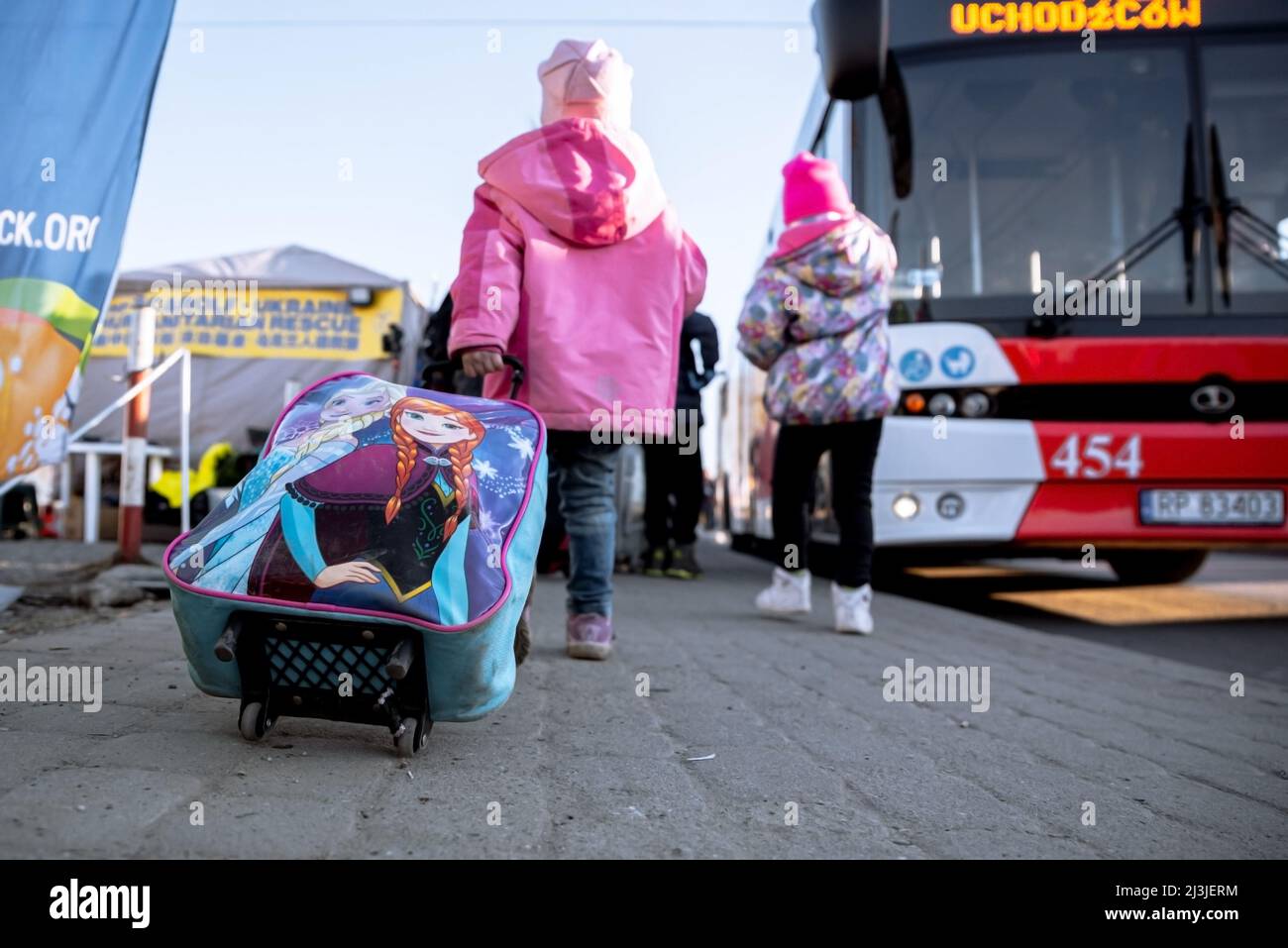 Medyka, Poland, March 17, 2022: Refugees from Ukraine arriving at ...