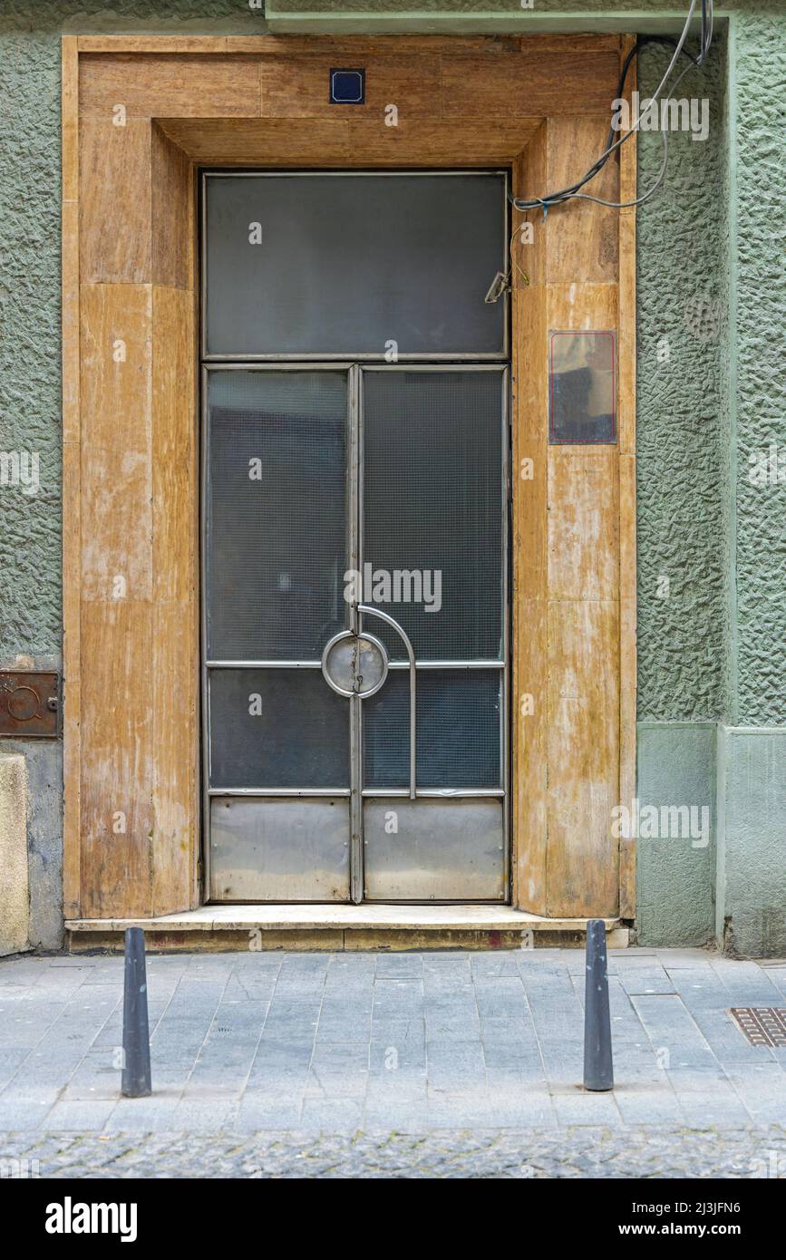 Closed Safety Glass Door Building Exterior Street Entrance Stock Photo ...