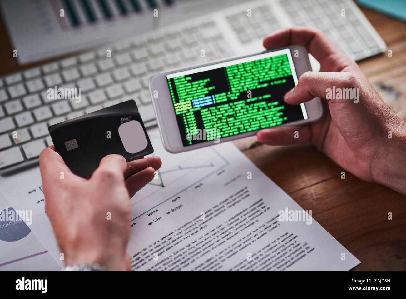 Setting up state of the art security features. Shot of an ...