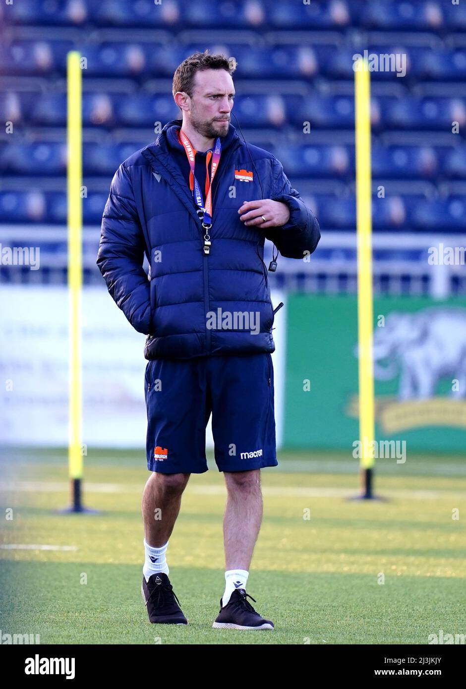 Edinburgh’s head coach Mike Blair before the EPCR Challenge Cup match ...