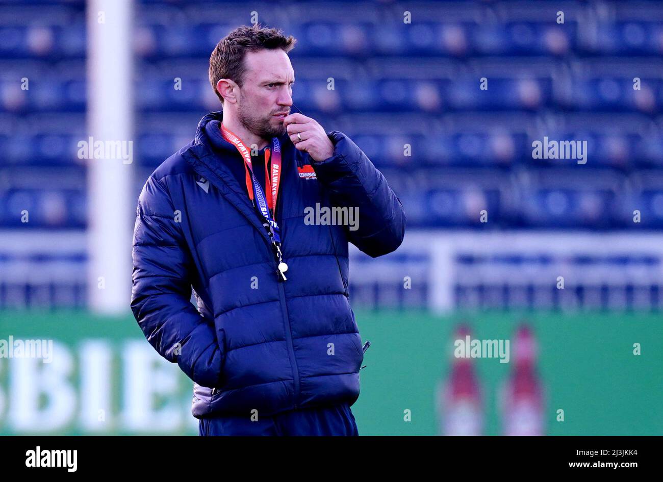 Edinburgh’s head coach Mike Blair before the EPCR Challenge Cup match ...