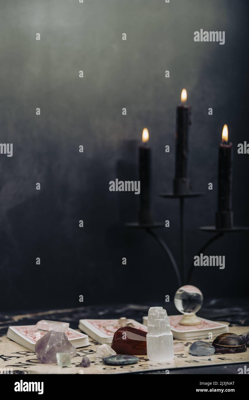 Seance of spiritualism and black magic. Prediction of the future Stock ...