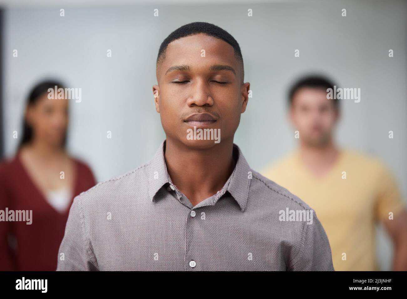 Group shot eyes closed hi-res stock photography and images - Alamy