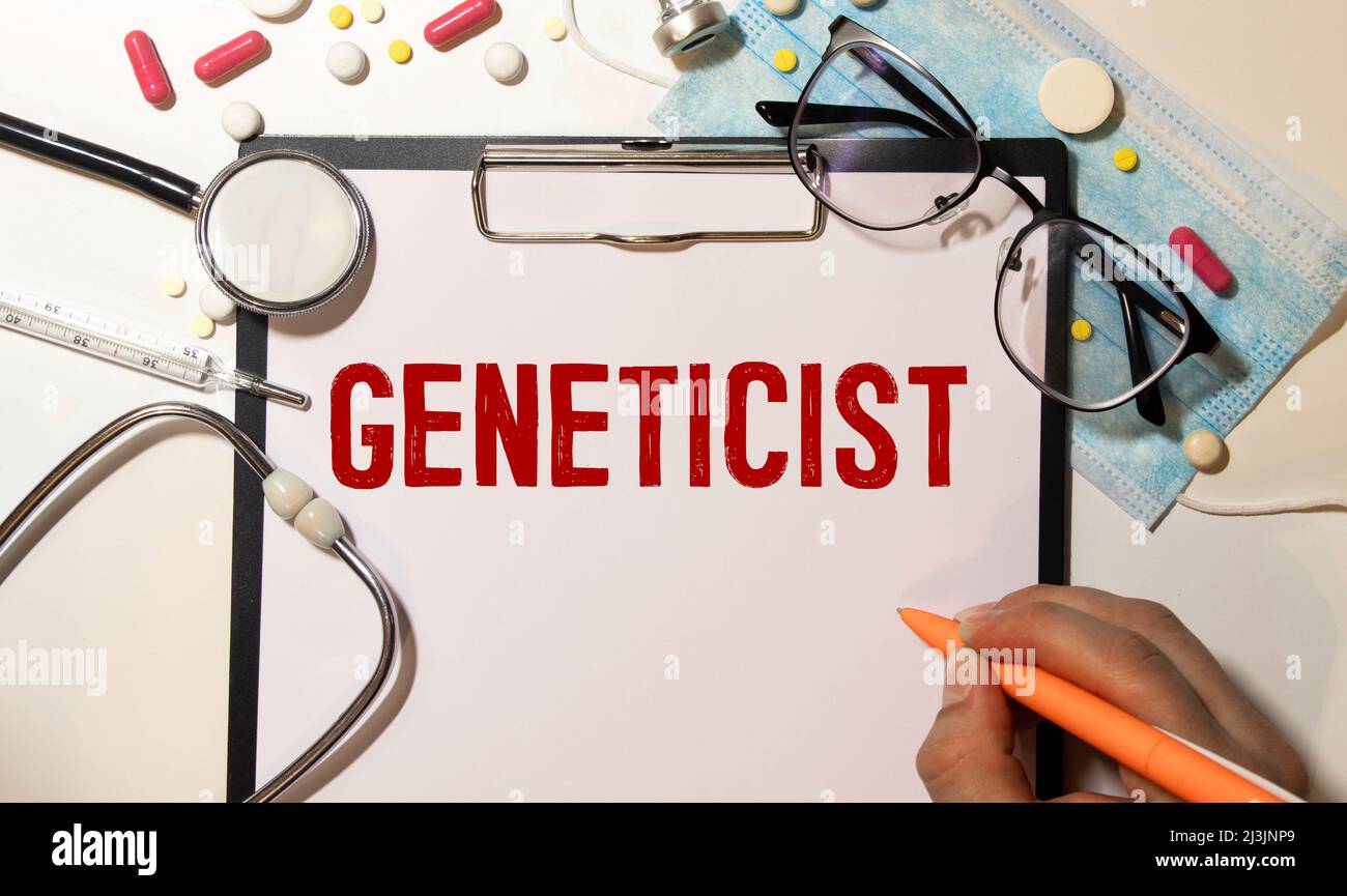 word geneticist on white paper, concept background Stock Photo - Alamy