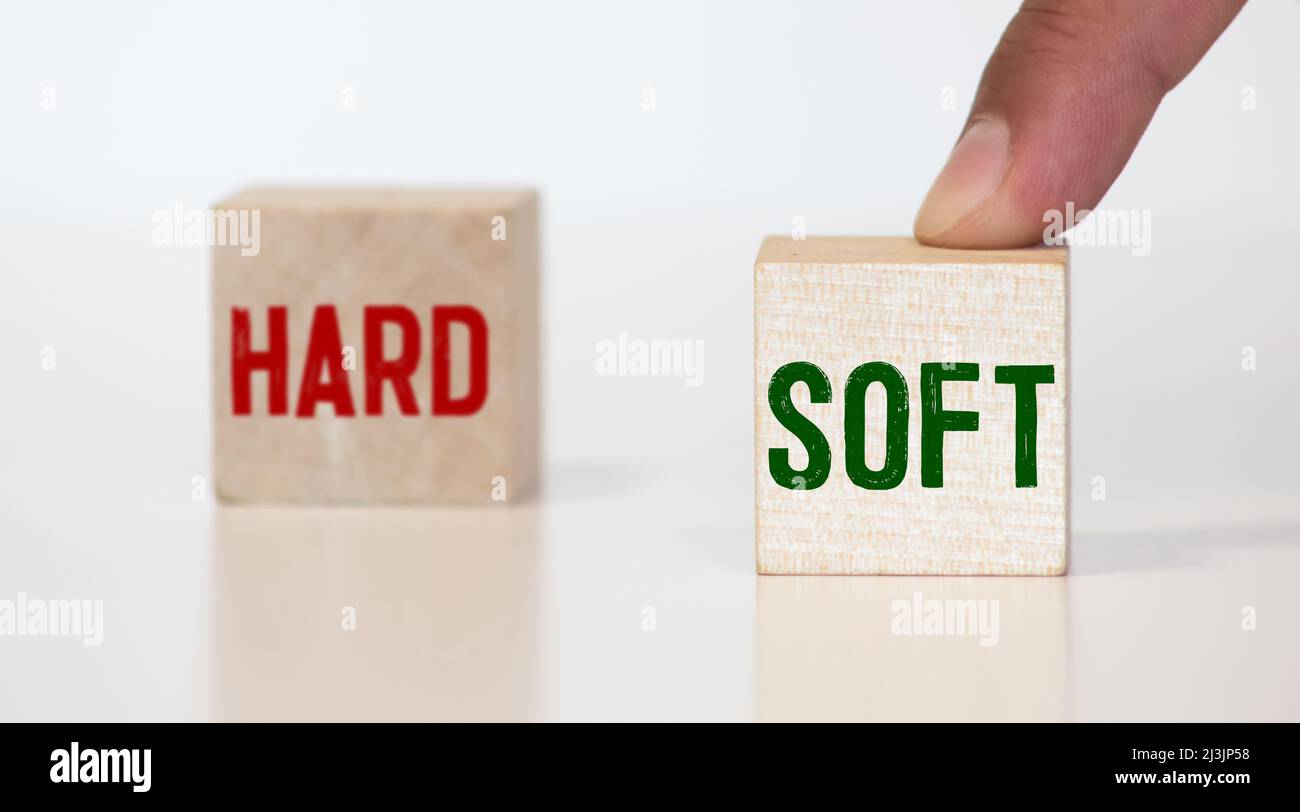 hard selling colorful wooden word block on the white background Stock ...