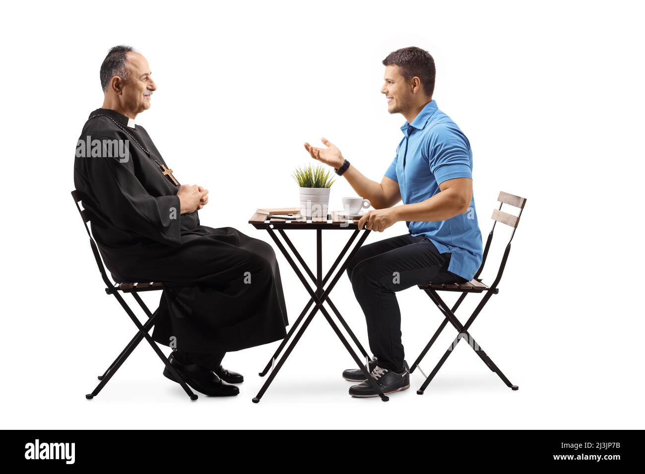 People Sitting At Table White Background