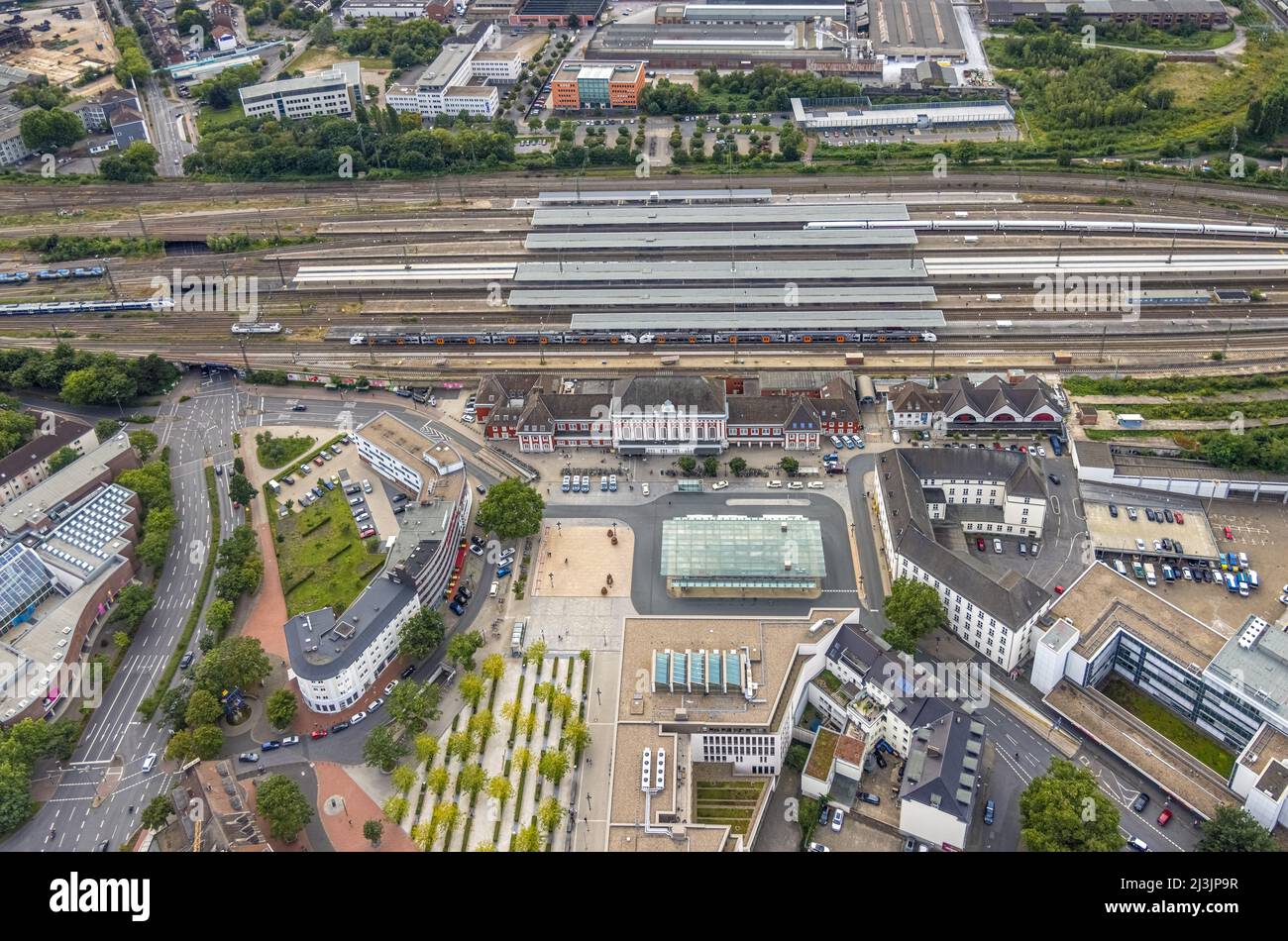 Aerial view, city centre with Platz der Deutschen Einheit and Hamm ...