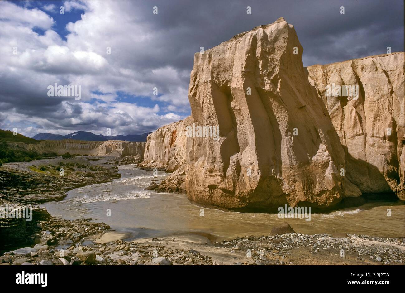 Ukak River Cutting Through Volcanic Ash Deposit, Katmai National Park ...