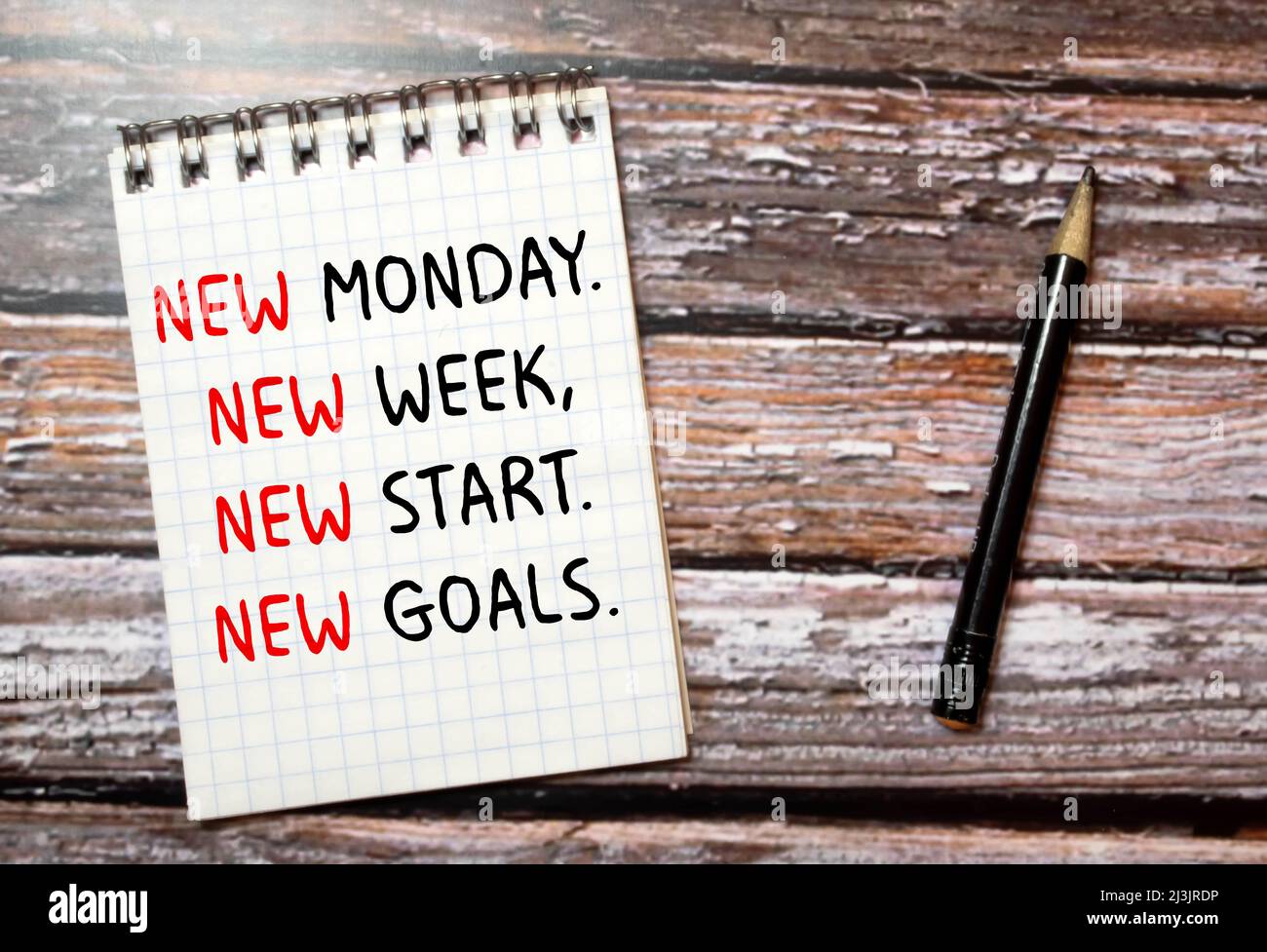 Handwriting text writing New Monday New Week New Goals. Concept meaning ...