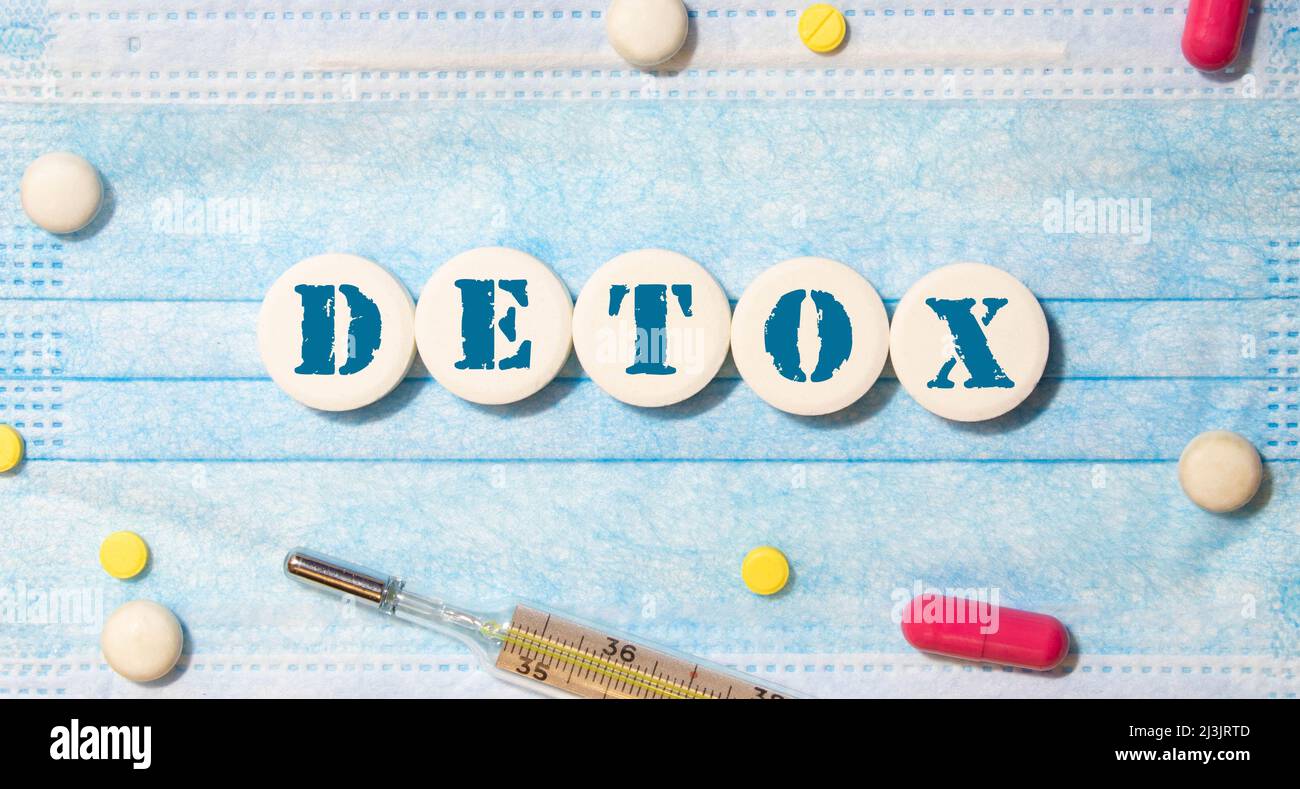 Brain detox concept photo. Word detox of volumetric letters is near 3D ...