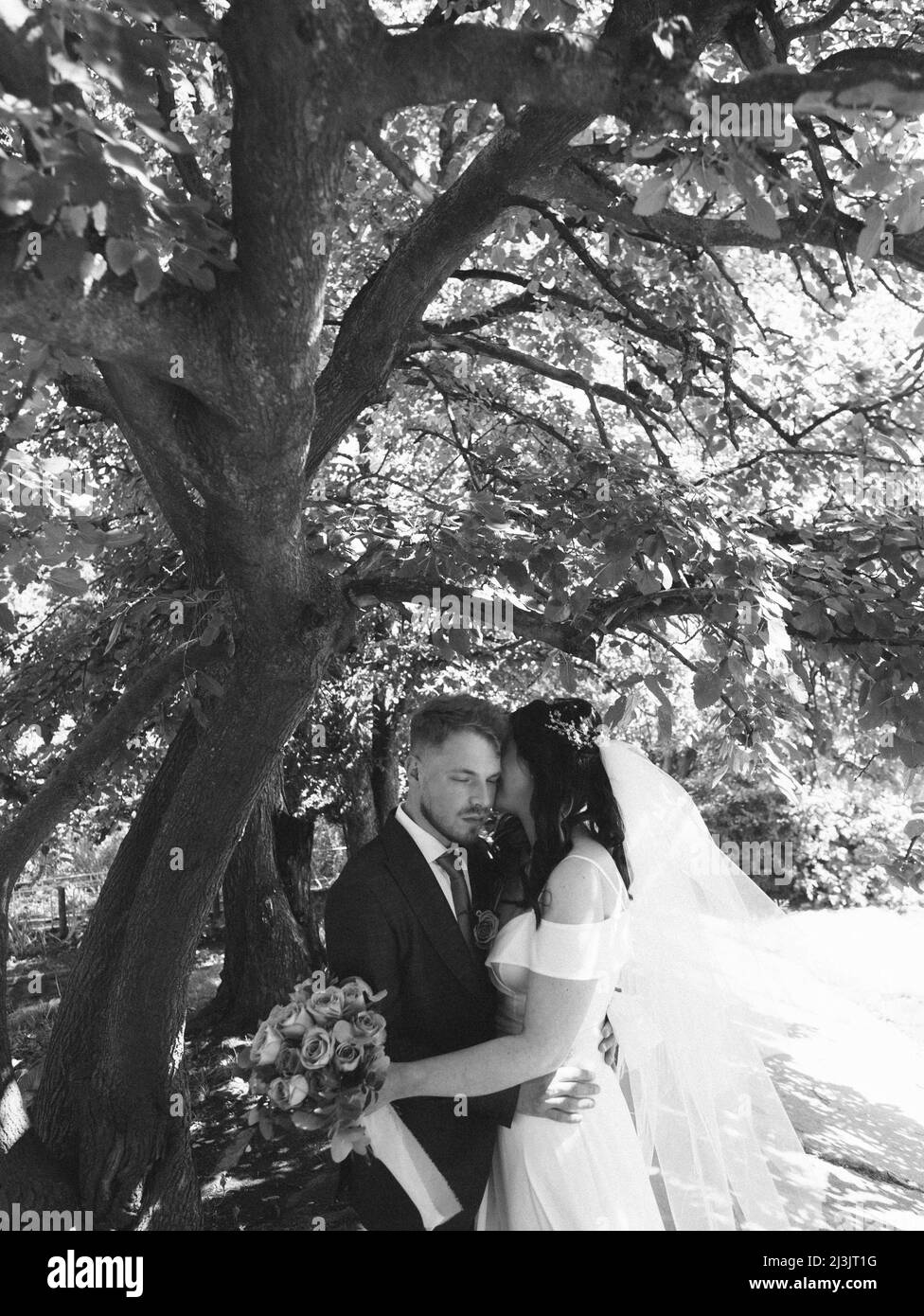 Happy family walking together in Black and White Stock Photos & Images ...