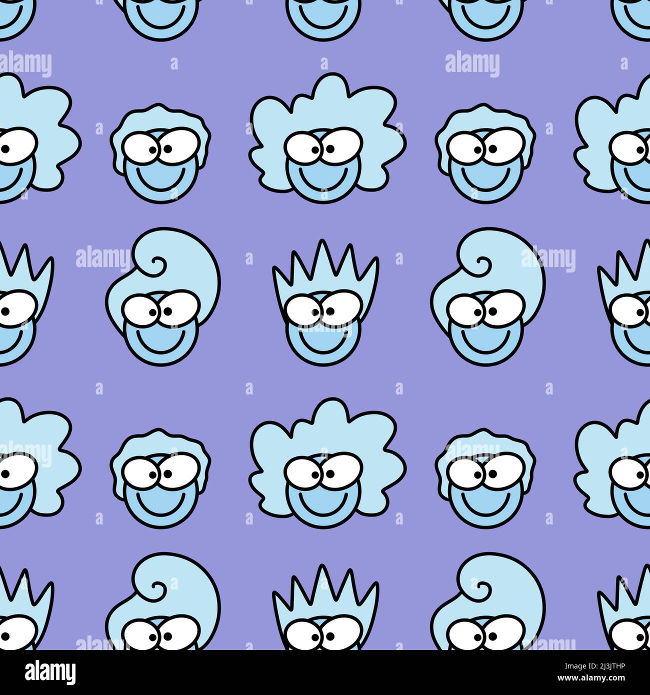 Cartoon seamless face pattern for packaging and gifts and cards and ...