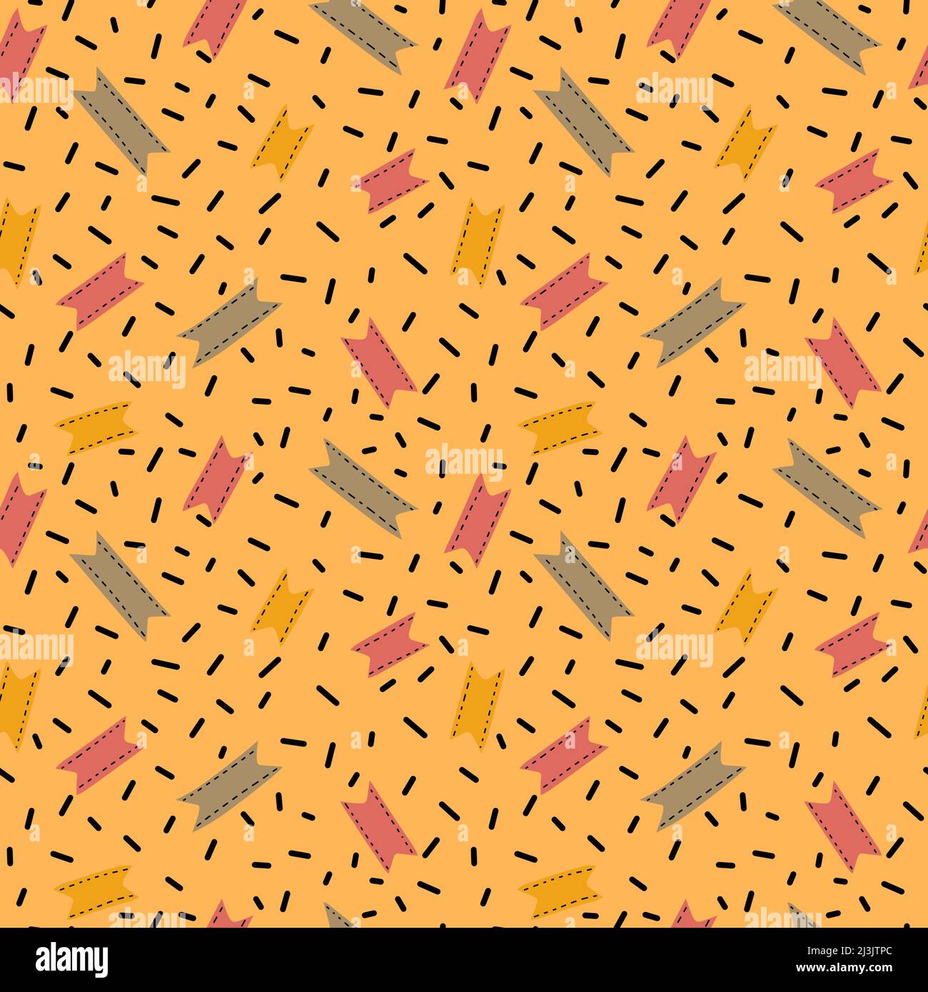 Kids seamless birthday ribbons pattern for gifts and cards and linens ...