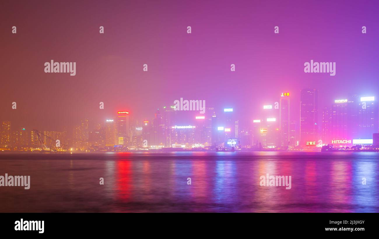 Victoria harbour night view hi-res stock photography and images - Alamy