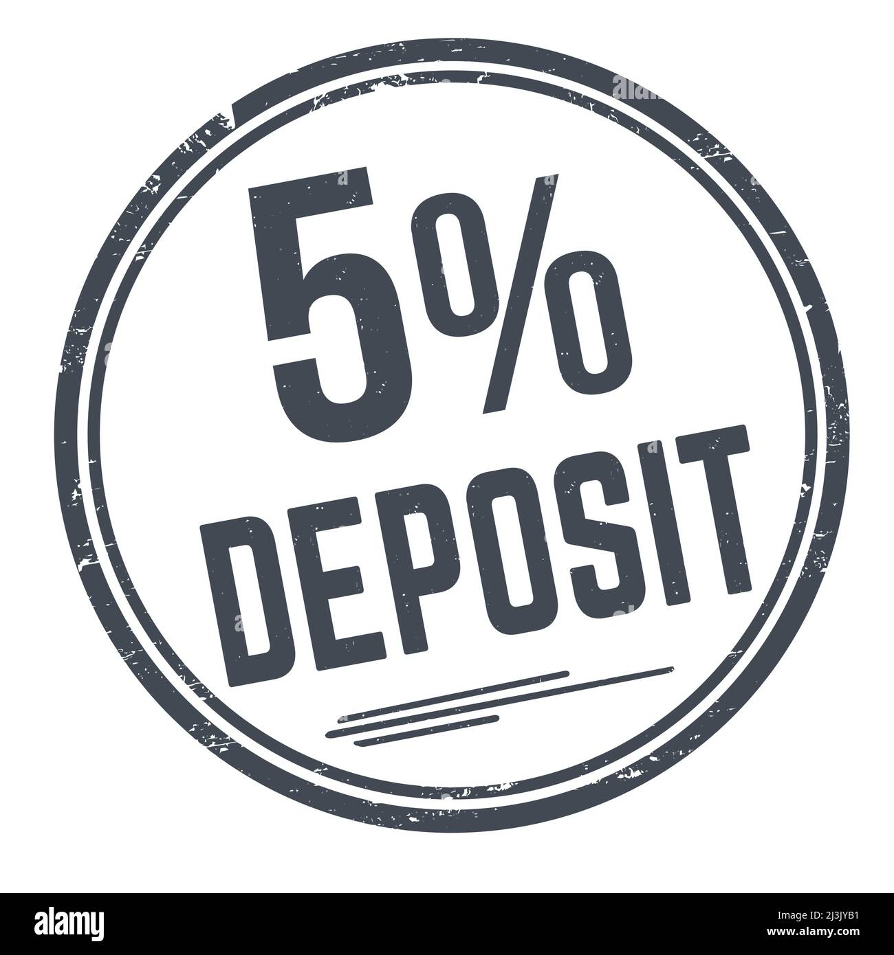 5% deposit grunge rubber stamp on white background, vector illustration ...