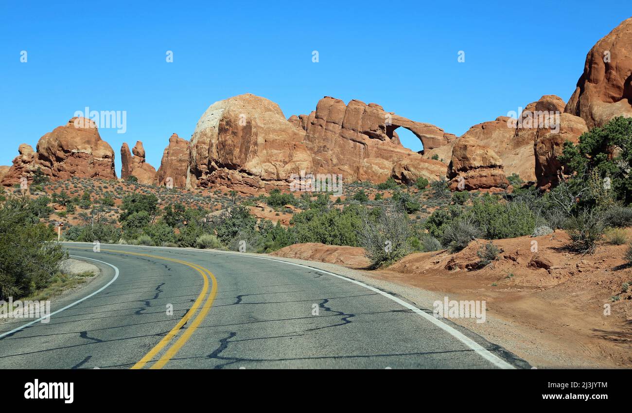 Scenic drive in Arches NP, Utah Stock Photo - Alamy