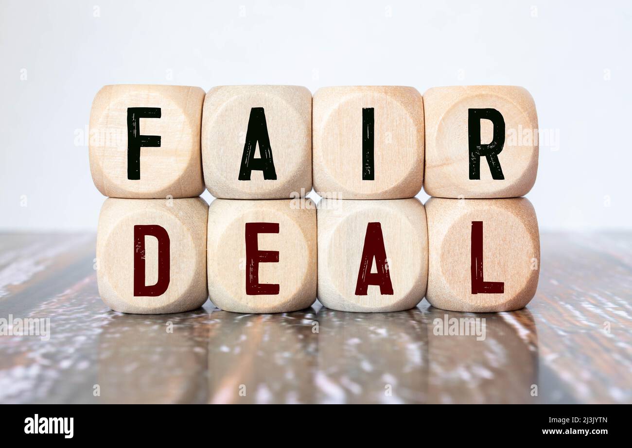 fair trade word written on wood block. fair trade text on wooden table ...