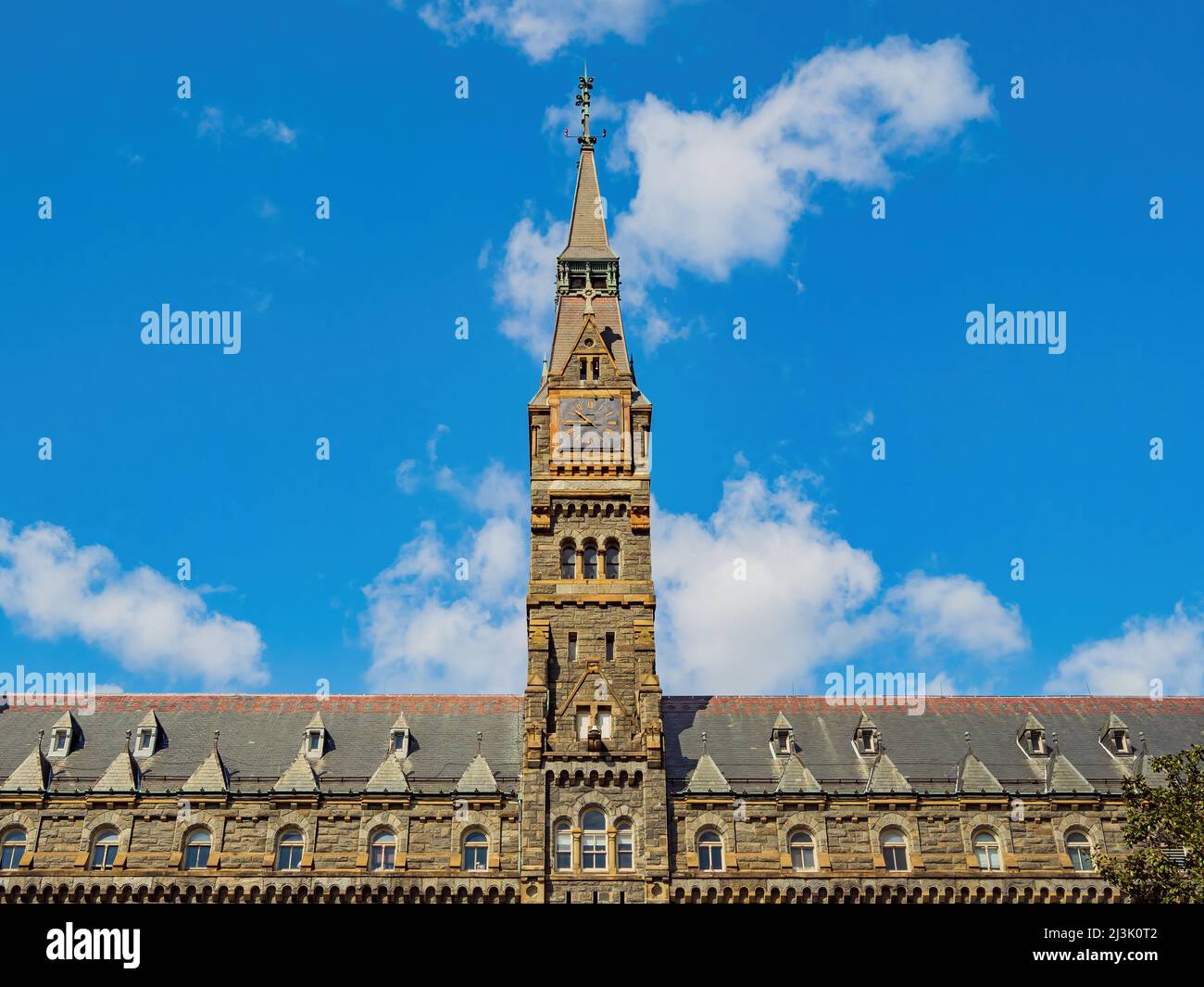 Sunny view of the Healy Hall of Georgetown University at Washington DC ...