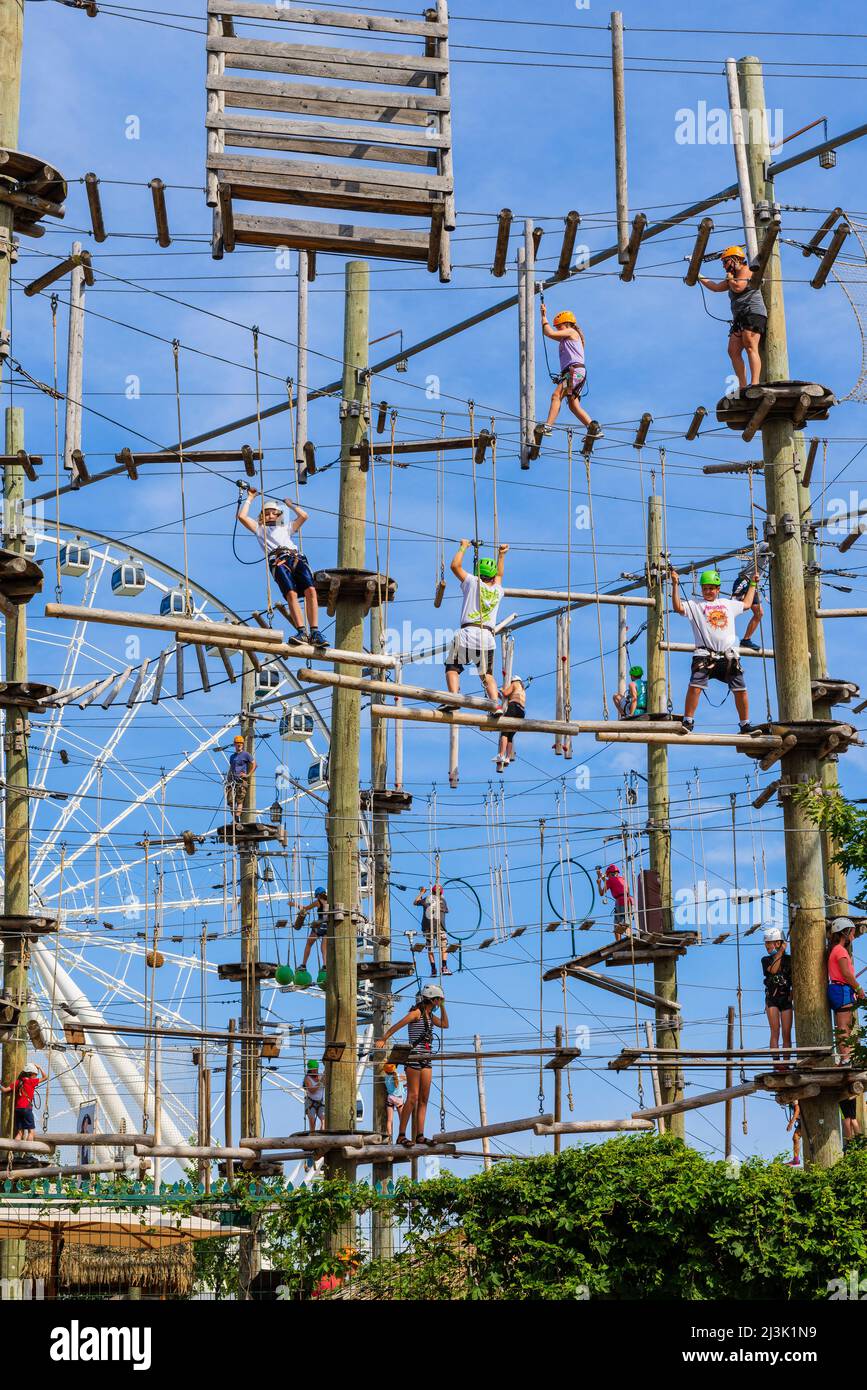 Aerial adventure course in the Old Port of Montreal; Montreal, Quebec ...