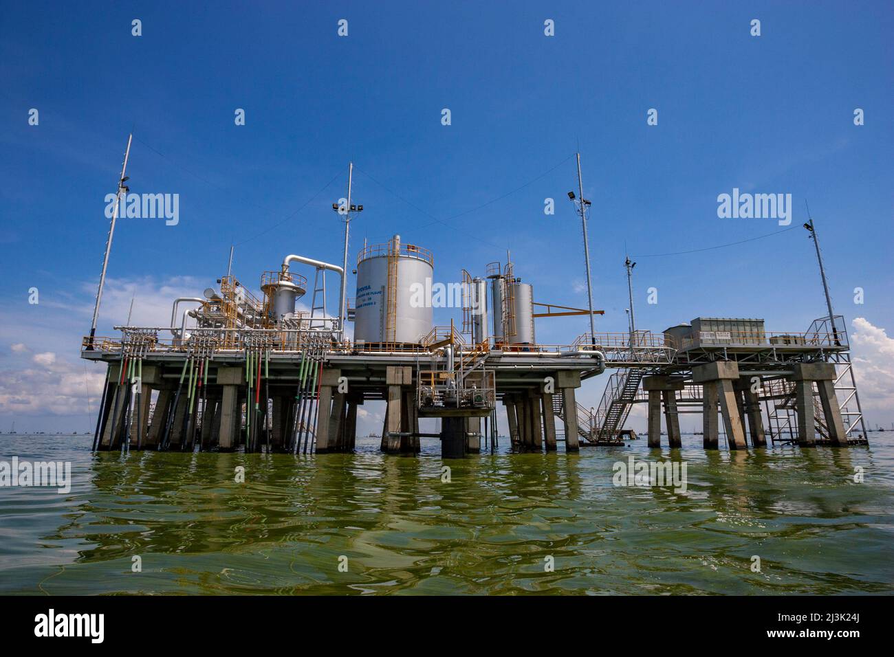 An flow crude station is seen in Maracaibo Lake, Venezuela. ©Jose Isaac ...