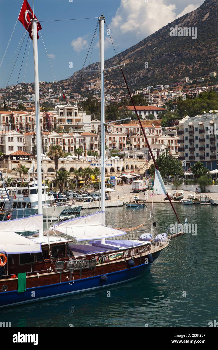 Sailing vessel in the Kalkan harbour; Kalkan, Turkey Stock Photo - Alamy