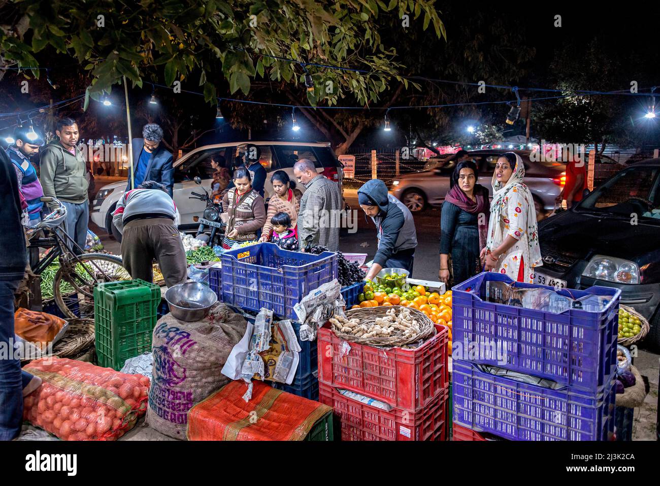 Night market in India Stock Photo - Alamy